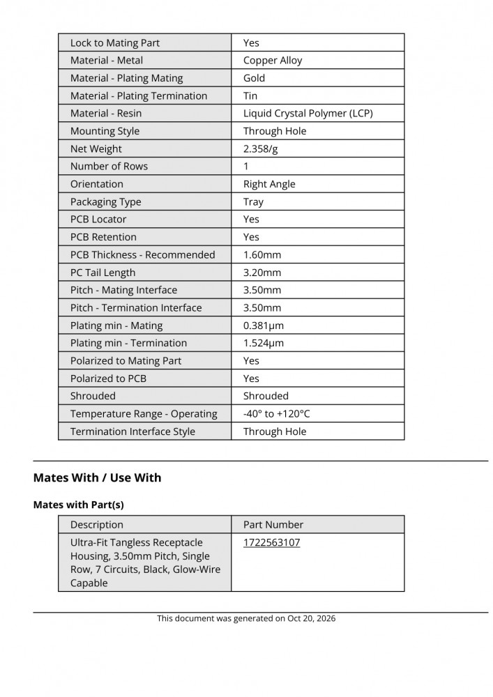 Product document image 3 for MOLEX 1723103207