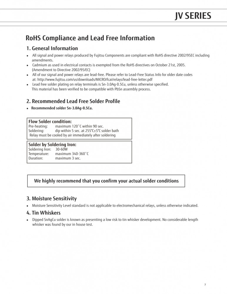JV Series datasheet page 7