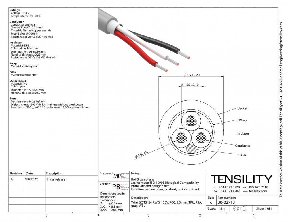 Tensility International 30-02713 product drawing