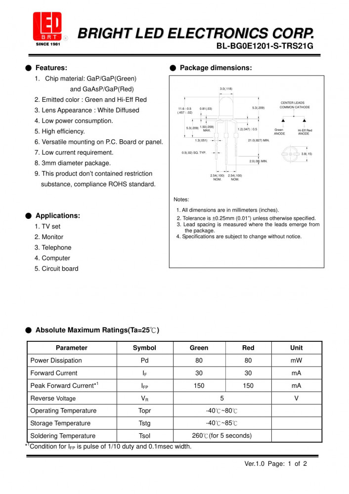 BL-BG0E1201-S-TRS21G technical documentation page 1