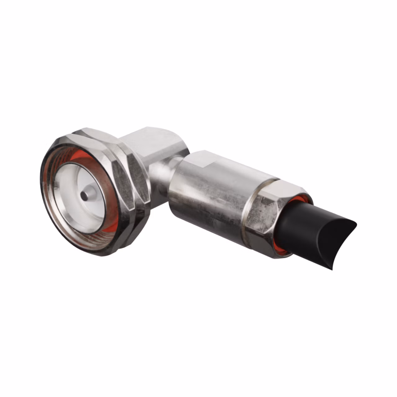 DIN 7/16 Plug, Right-Angle, Clamp, 1/2