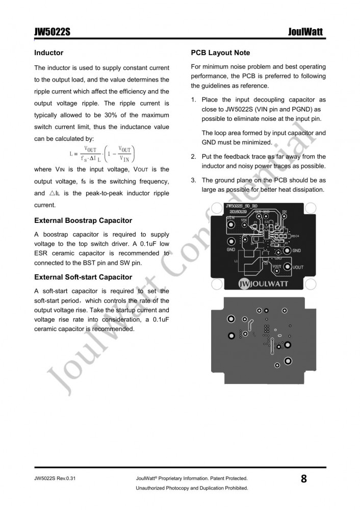 JW5022S datasheet page 8