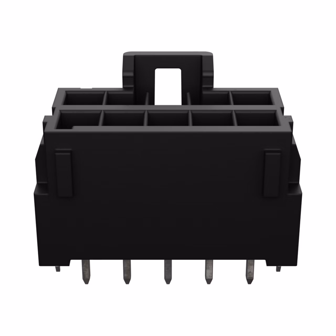 Ultra-Fit Vertical Header, 3.50mm Pitch, Dual Row, 10 Circuits, with Solder Clips, 0.76µm Gold (Au) Plating, Black, Glow-Wire Capable, Embossed Tape on Reel for sale