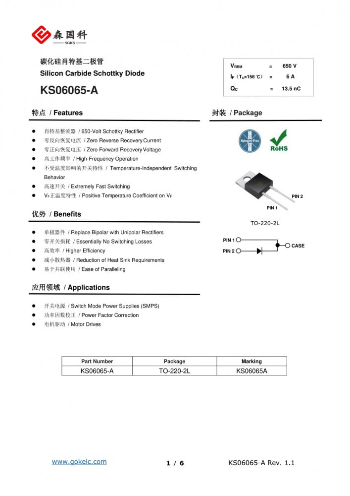 KS06065-A datasheet page 1
