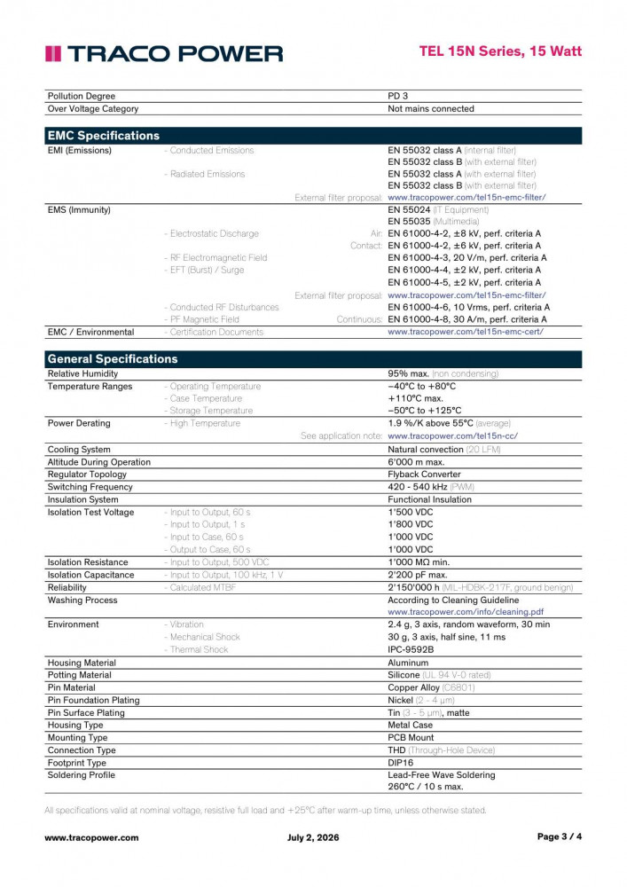 TEL 15-2413N technical documentation preview, page 3