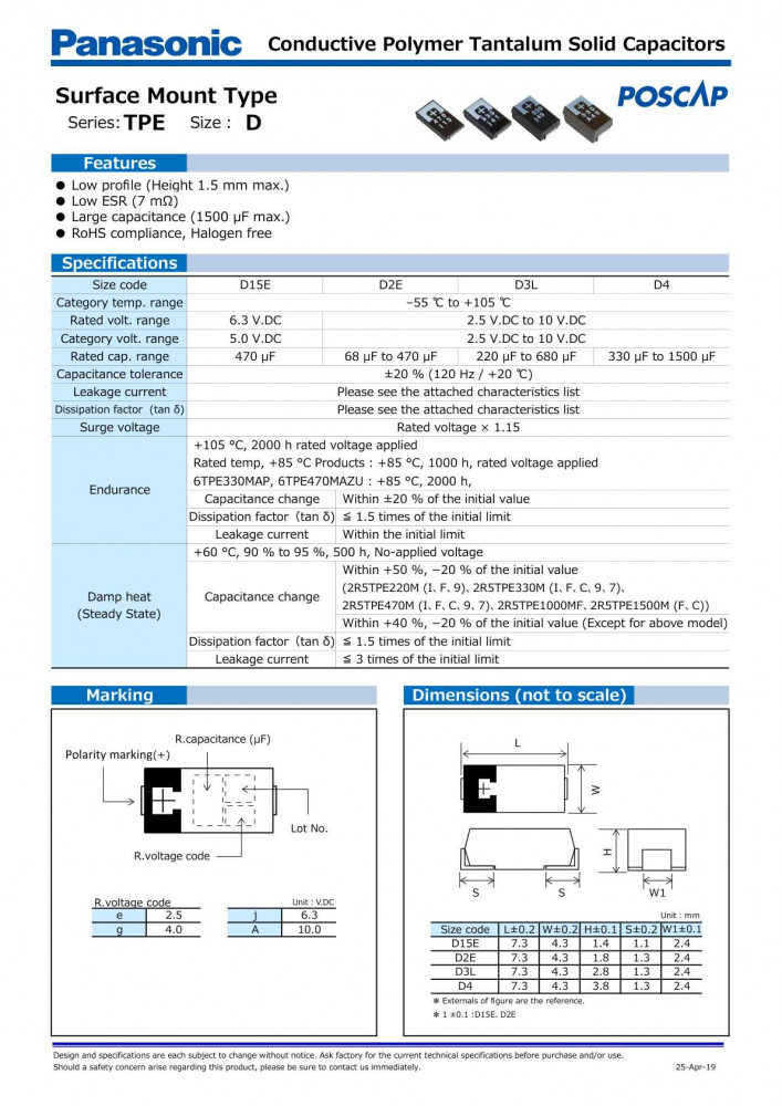 PANASONIC POSCAP catalog page 3