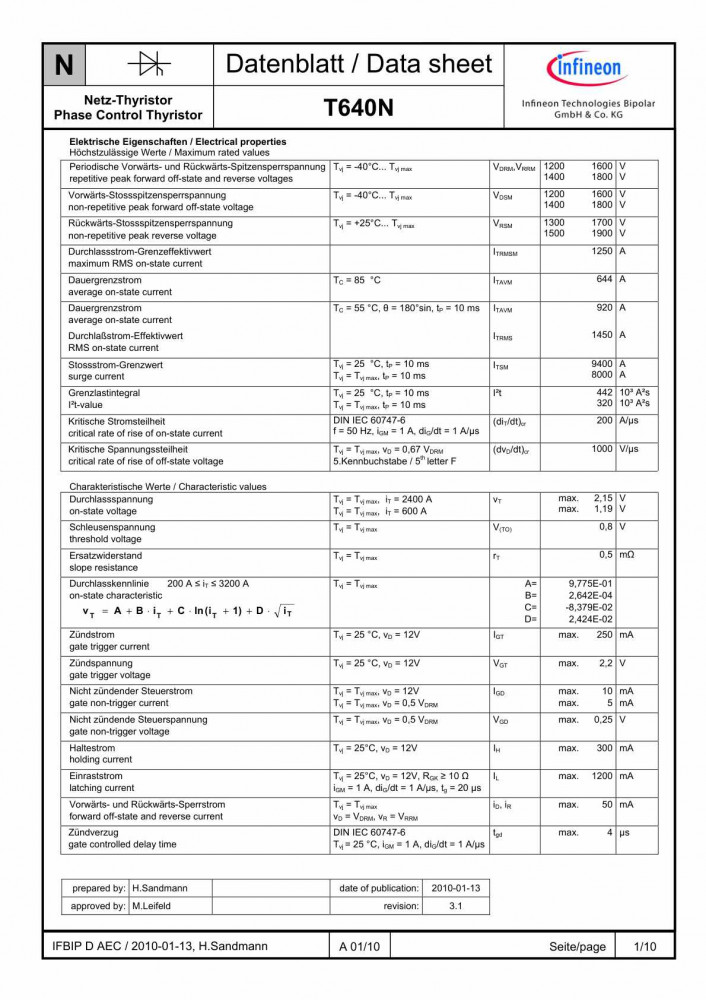 T640N14TOF datasheet page 1