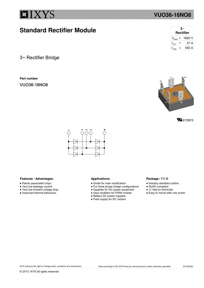 VUO36-16NO8 datasheet page 1