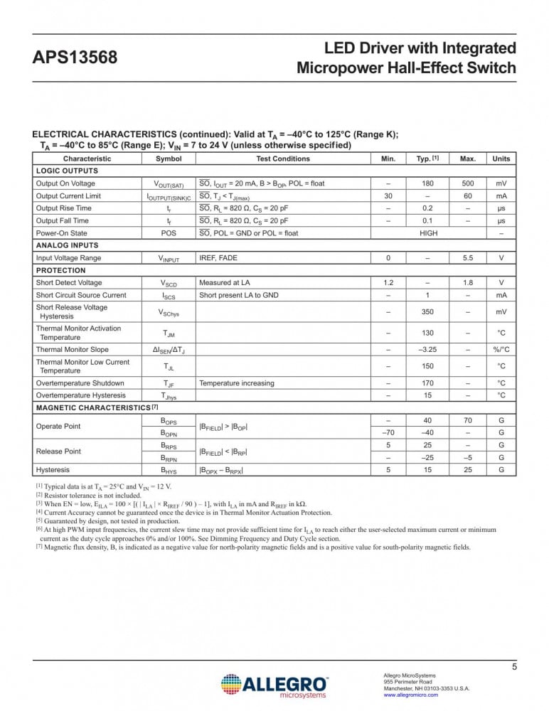 APS13568ELJATR datasheet page 5