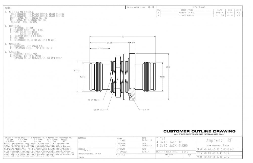 Amphenol AD-4310J4310J-2 technical document preview
