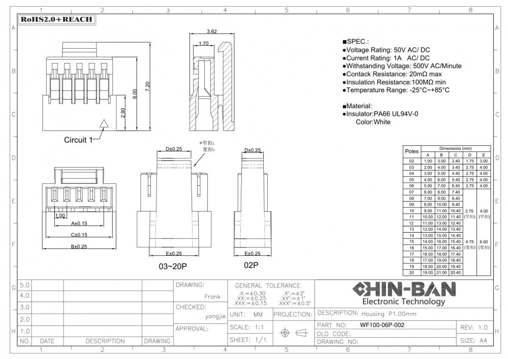 WF100-06P-002 technical document preview