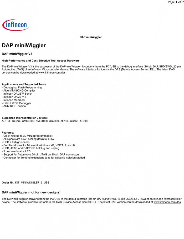 DAP miniWiggler V3 technical document page 1