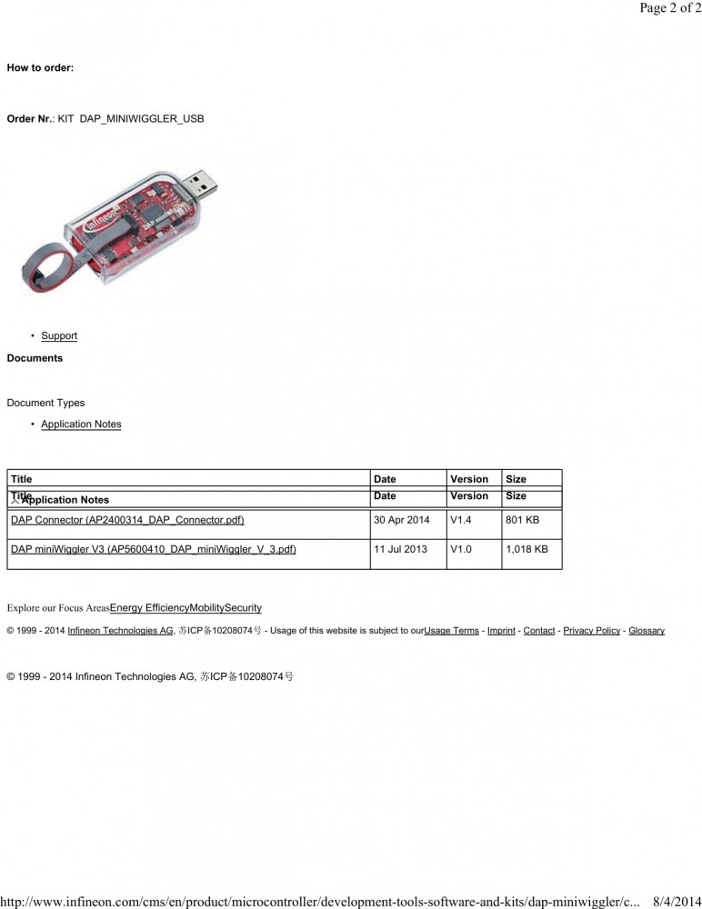 DAP miniWiggler V3 technical document page 2