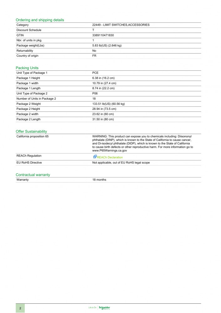 XF9D251 technical document page 2