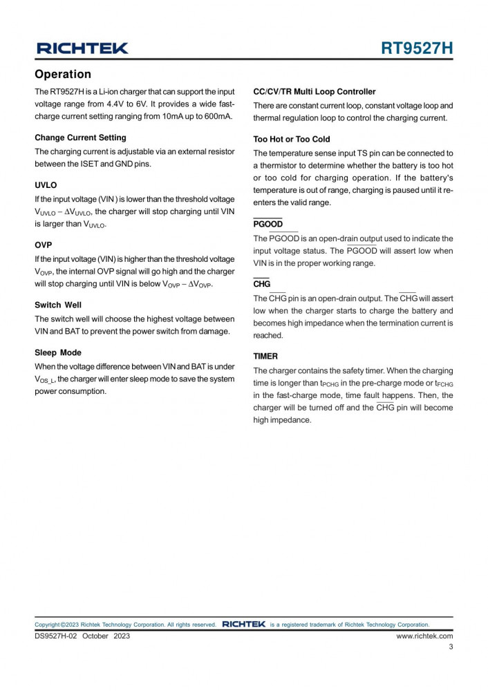 RT9527H datasheet page 3