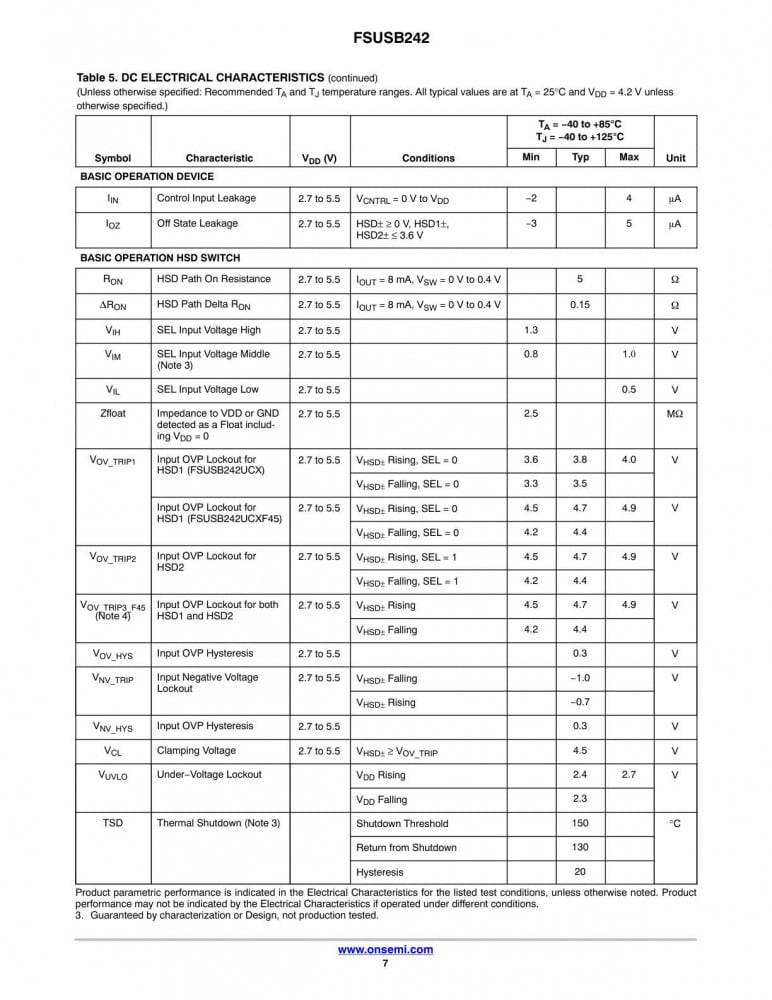 FSUSB242 technical document page 7