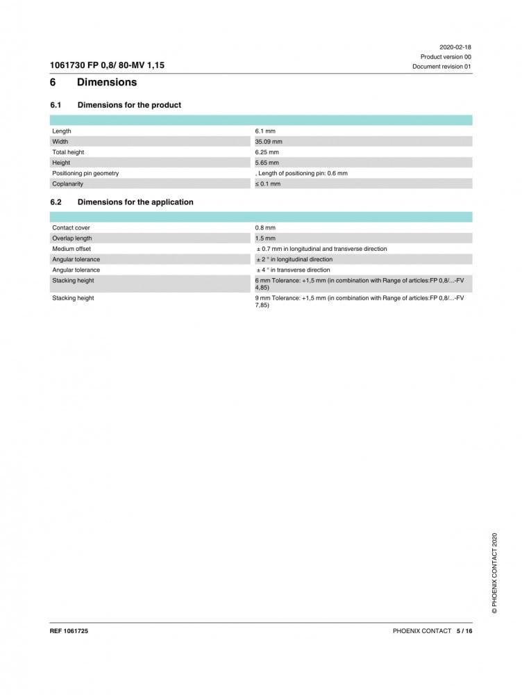 Phoenix Contact 1061730 technical document page 5