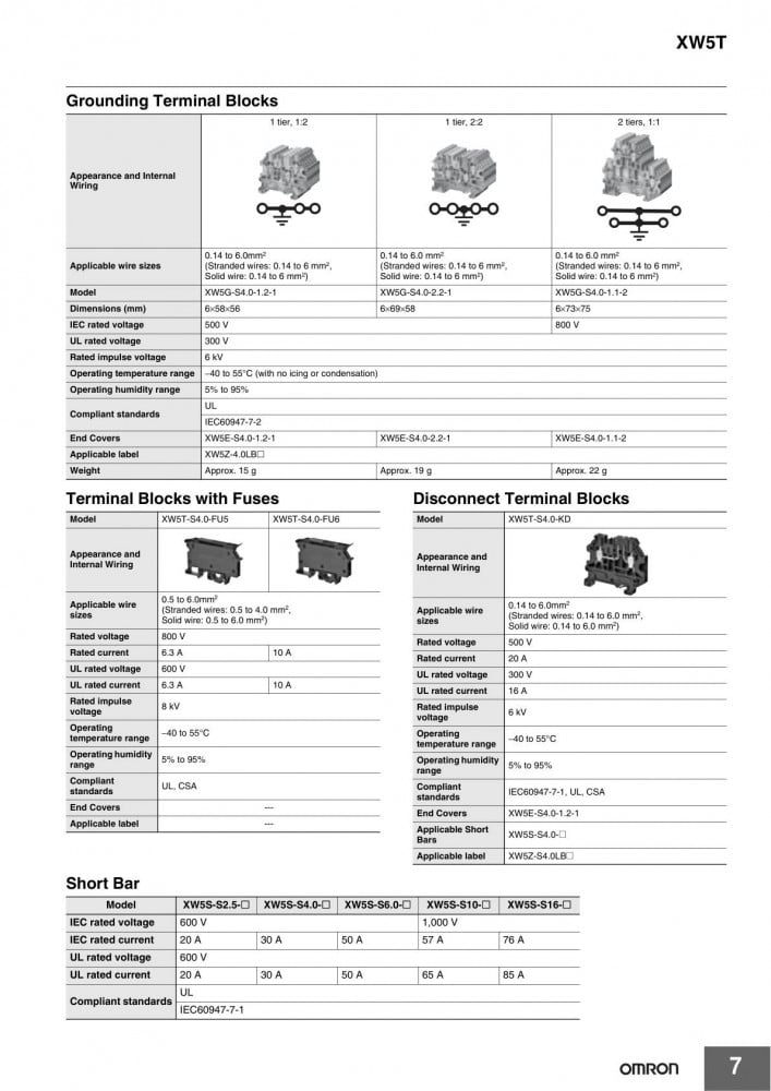 OMRON XW5E-S2.5 datasheet page 7