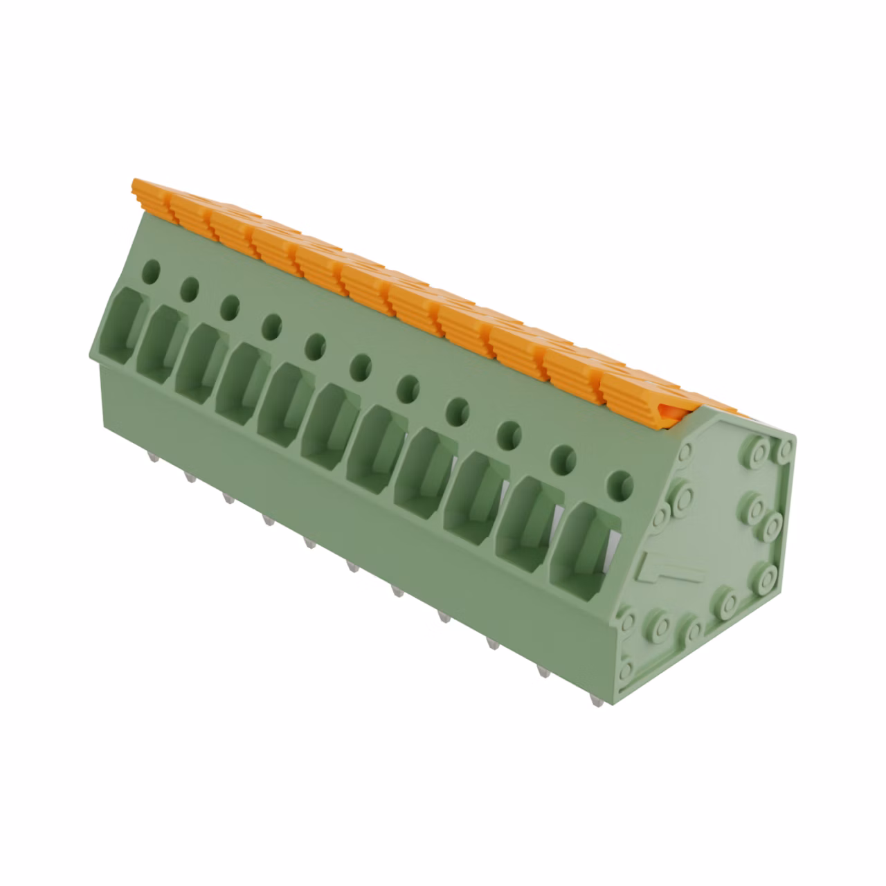5.00mm Pitch Lever Activated Fixed Mount PCB Terminal Block, 35° Wire Entry, 11 Circuits for sale