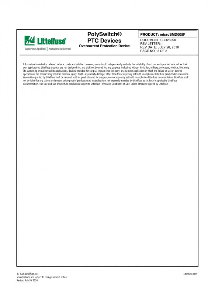 MICROSMD005F-2 technical document page 2