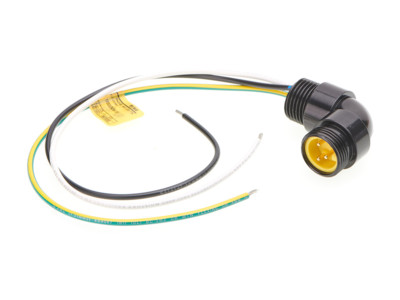 Mini-Change Receptacle, 4 Poles, Flange Mount, Male (Straight) to 18 AWG Leads, 0.305m (1.0') Length