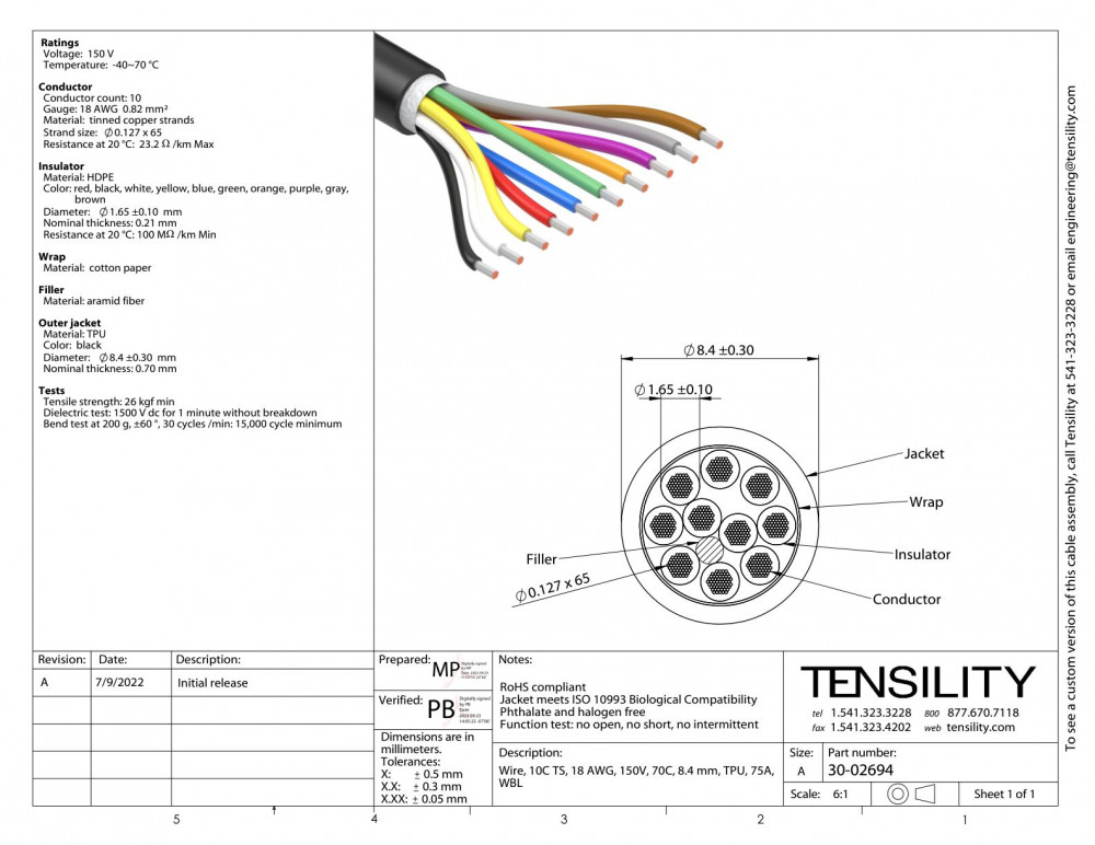 Tensility International 30-02694 product drawing preview