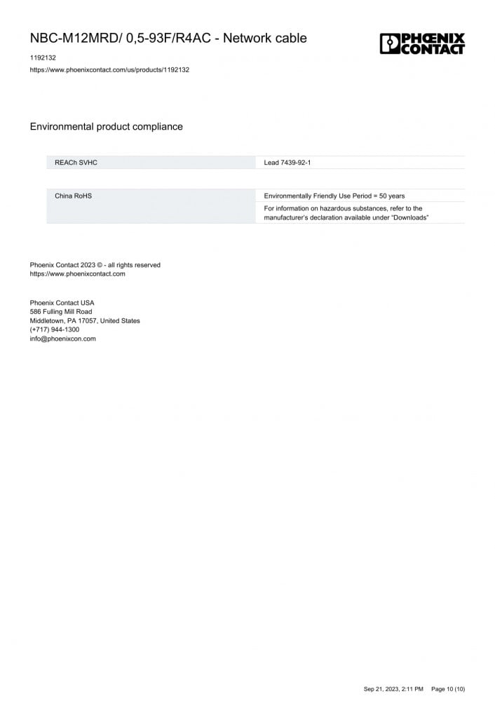 Phoenix Contact 1192132 technical document page 10
