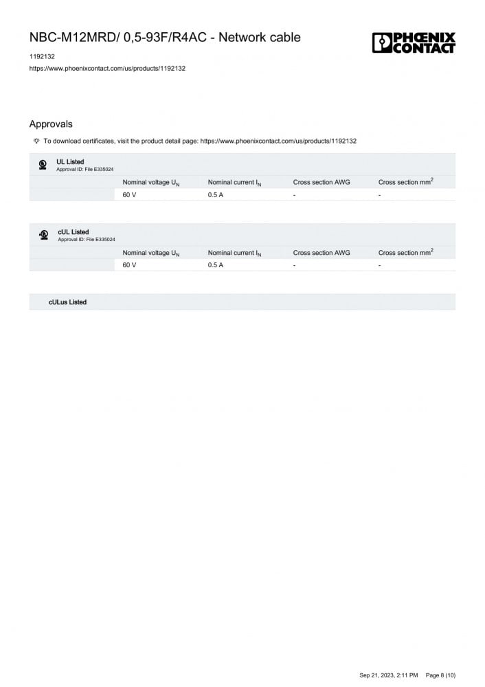 Phoenix Contact 1192132 technical document page 8