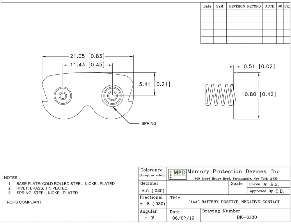 MPD BK-6180 technical drawing