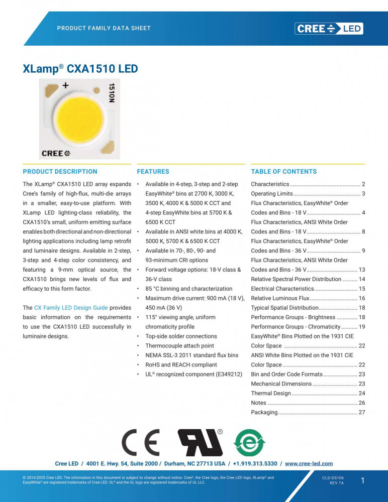 CXA1510 document page 1