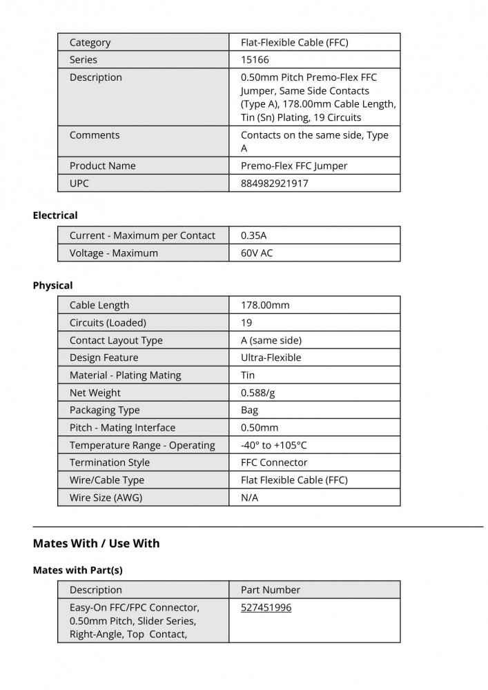 MOLEX 151660889 technical document page 2