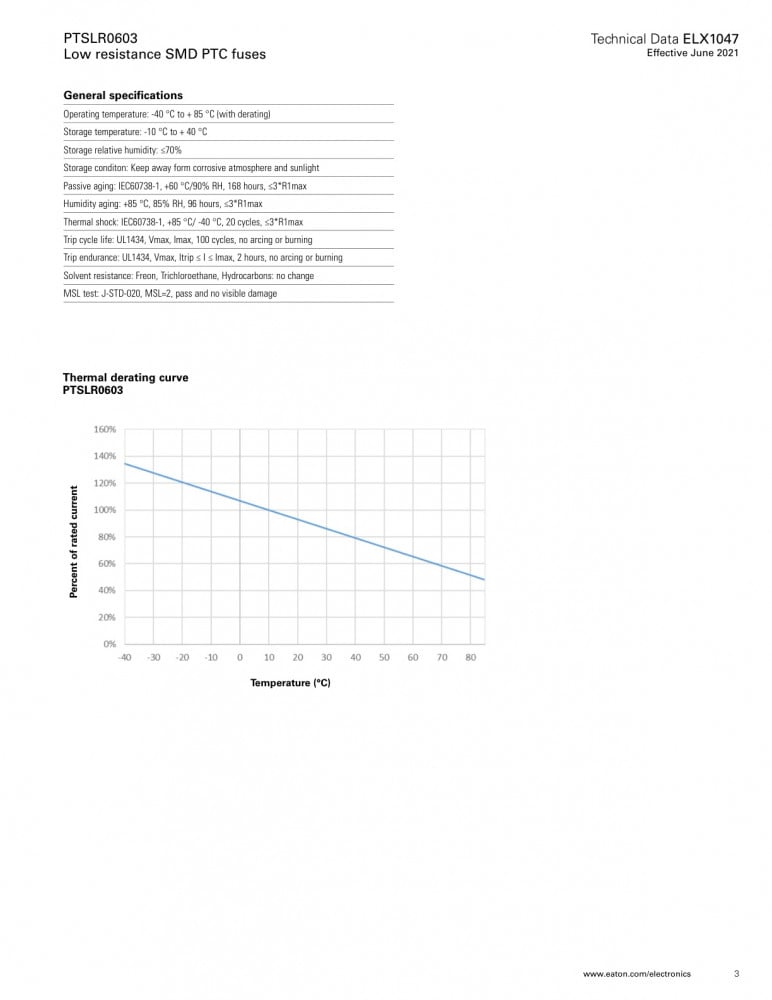EATON PTSLR0603 datasheet page 3
