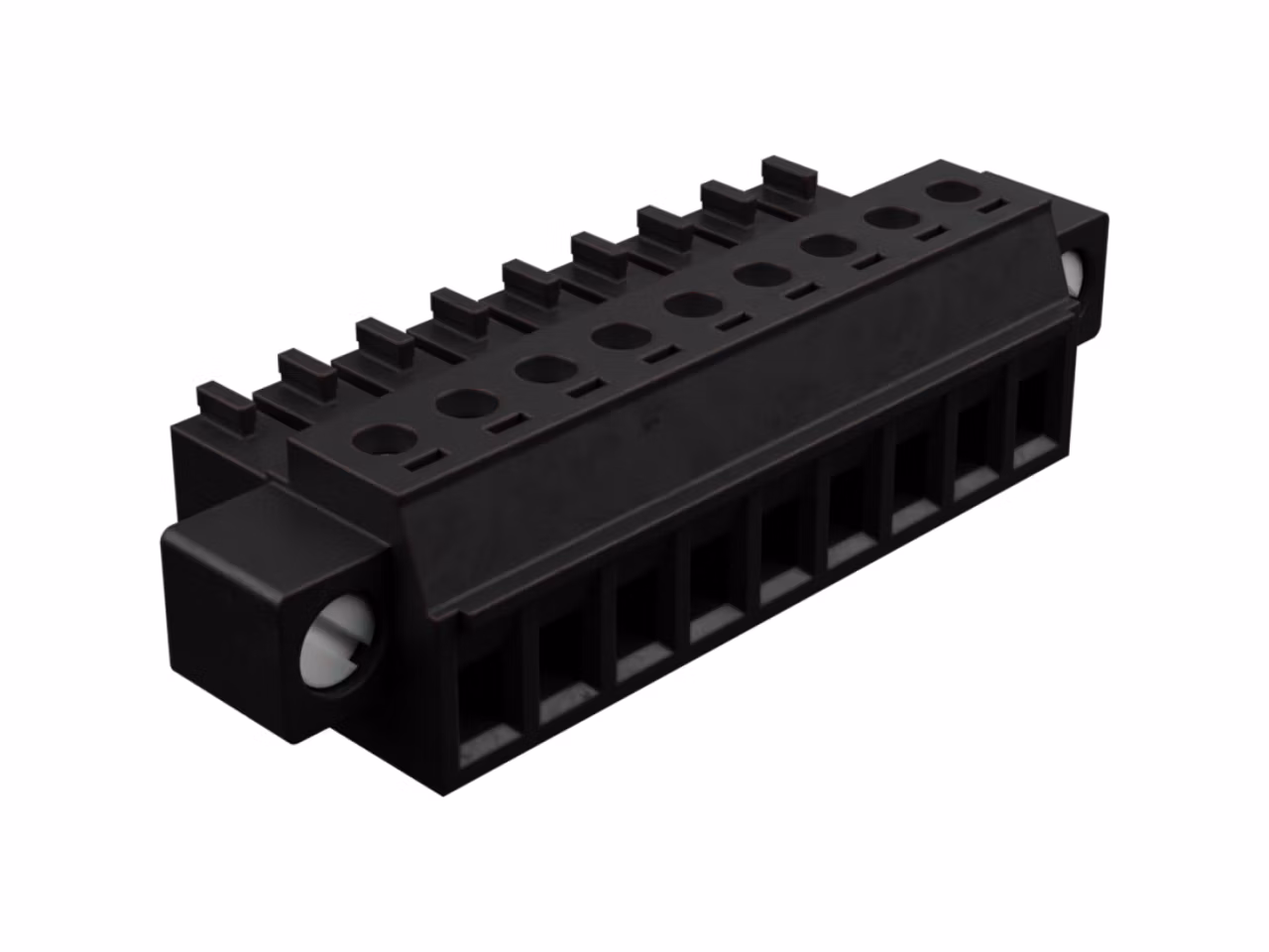 3.81mm Pitch Eurostyle Horizontal Plug, with Retention Screws and Reverse Imprinting, Black, 9 Circuits for sale