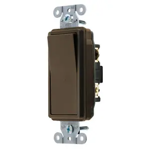 Switches and Lighting Control, Decorator Switch, Specification Grade, Single Pole, 20A 120/277V AC, Back and Side Wired, Brown