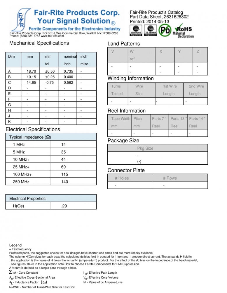 Fair-Rite 2631626302 document page 2