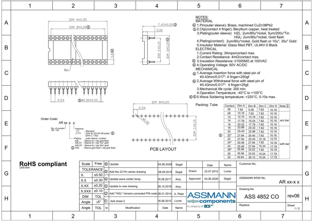 AR series drawing, sheet 1