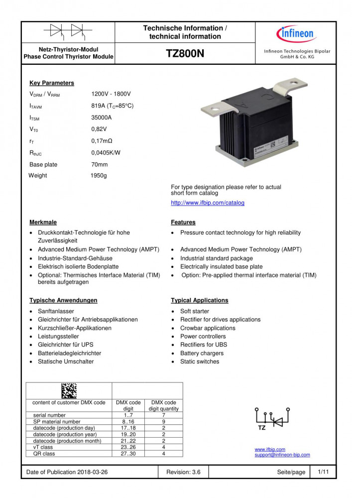 TZ800N technical document page 1