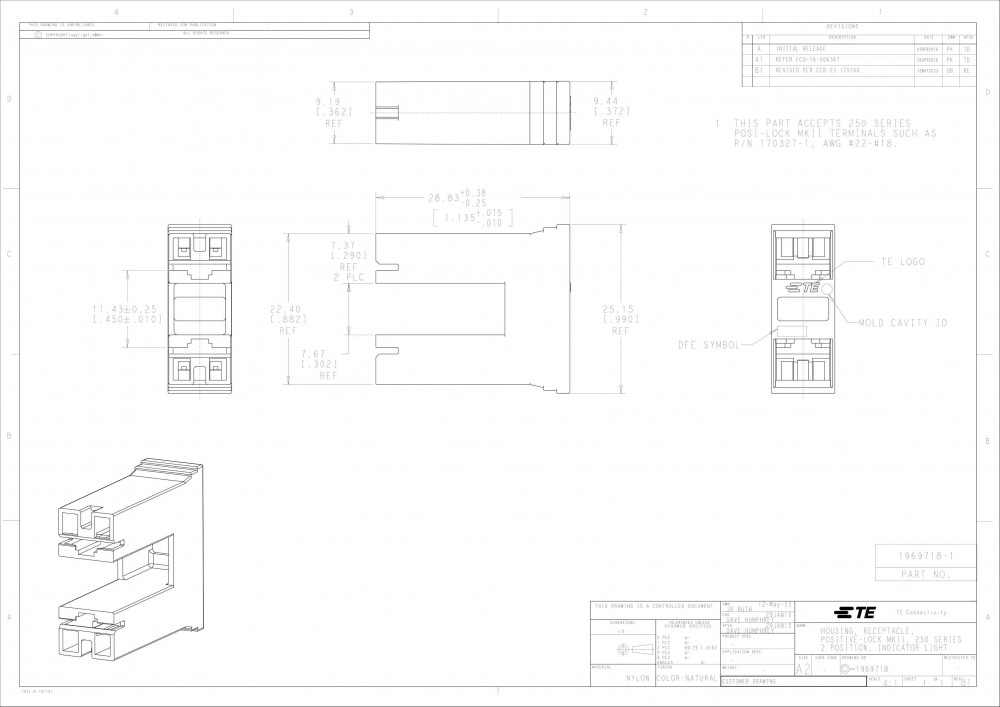 TE Connectivity 1969718 controlled drawing preview
