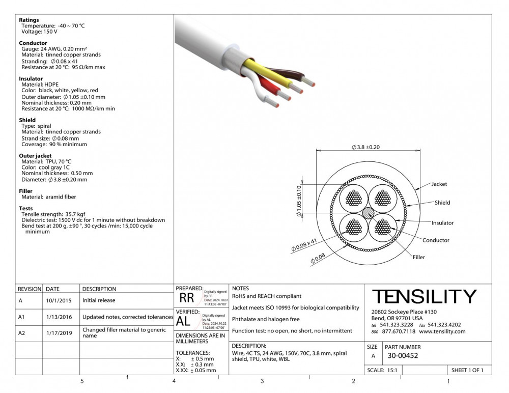 Tensility International part 30-00452 product drawing preview