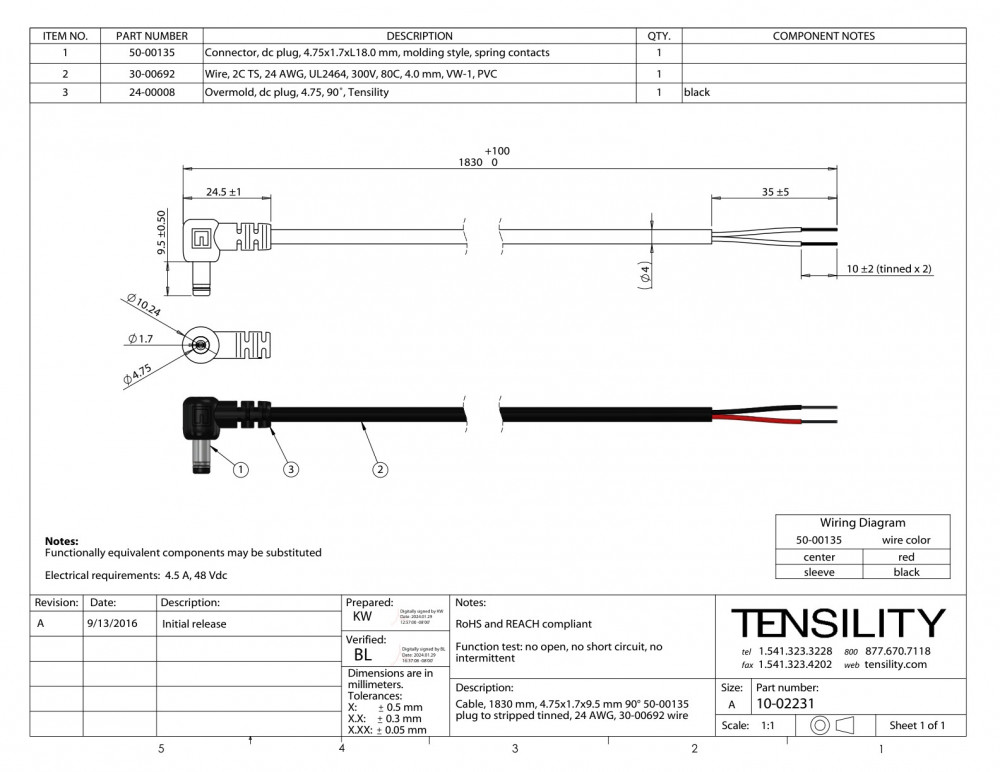 Tensility International 10-02231 product drawing