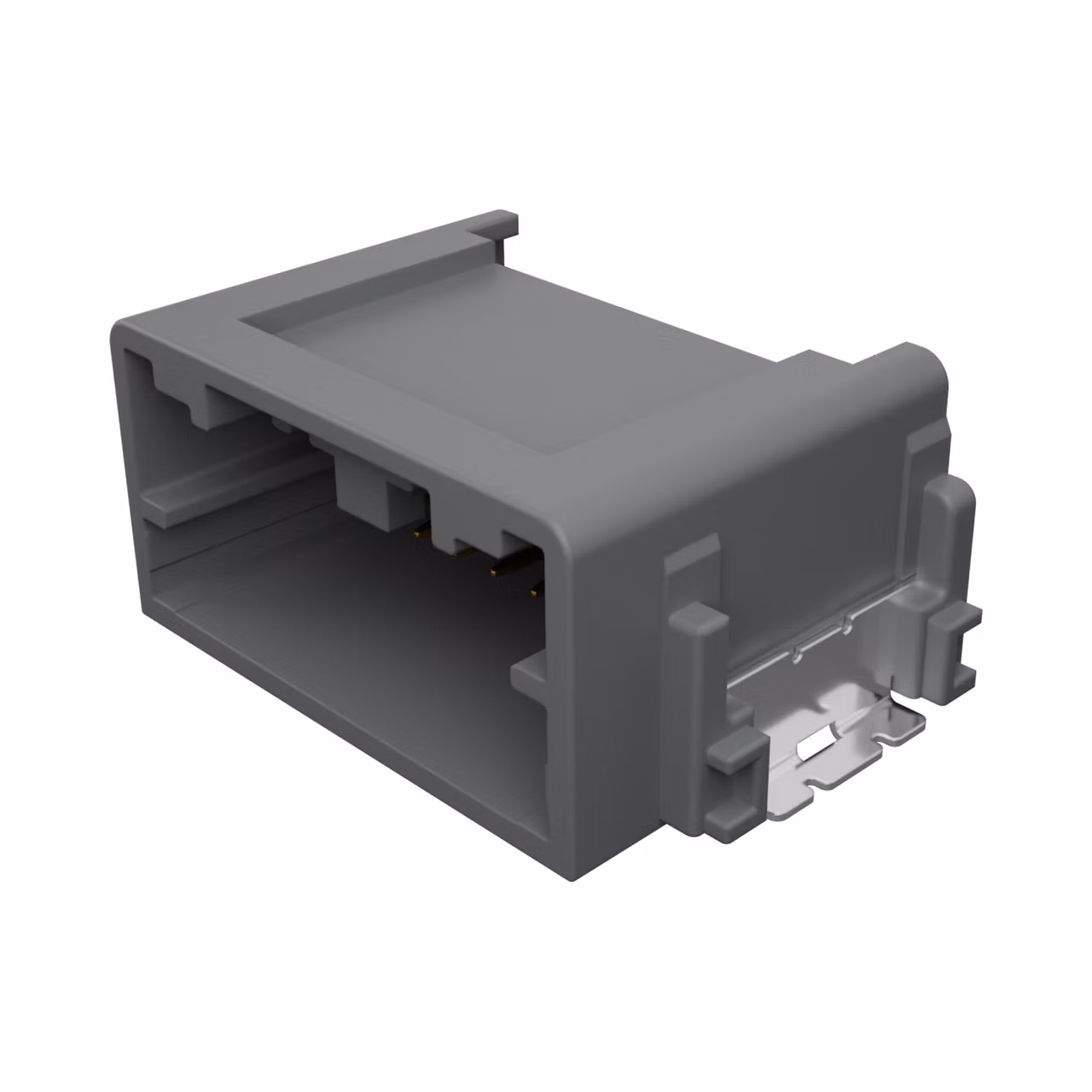 Mini50 Unsealed Header, UL 94 HB, Right-Angle, SMT, Dual Row, 12 Circuits, Gold (Au) Plating, Polarization Option B, Gray, Tape and Reel for sale