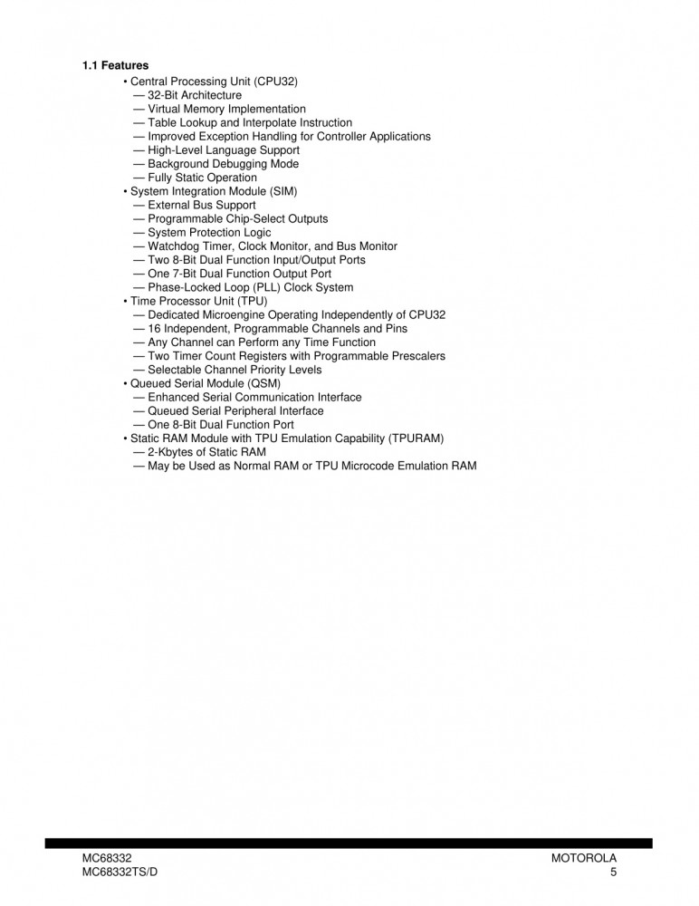 MC68332 datasheet page 5