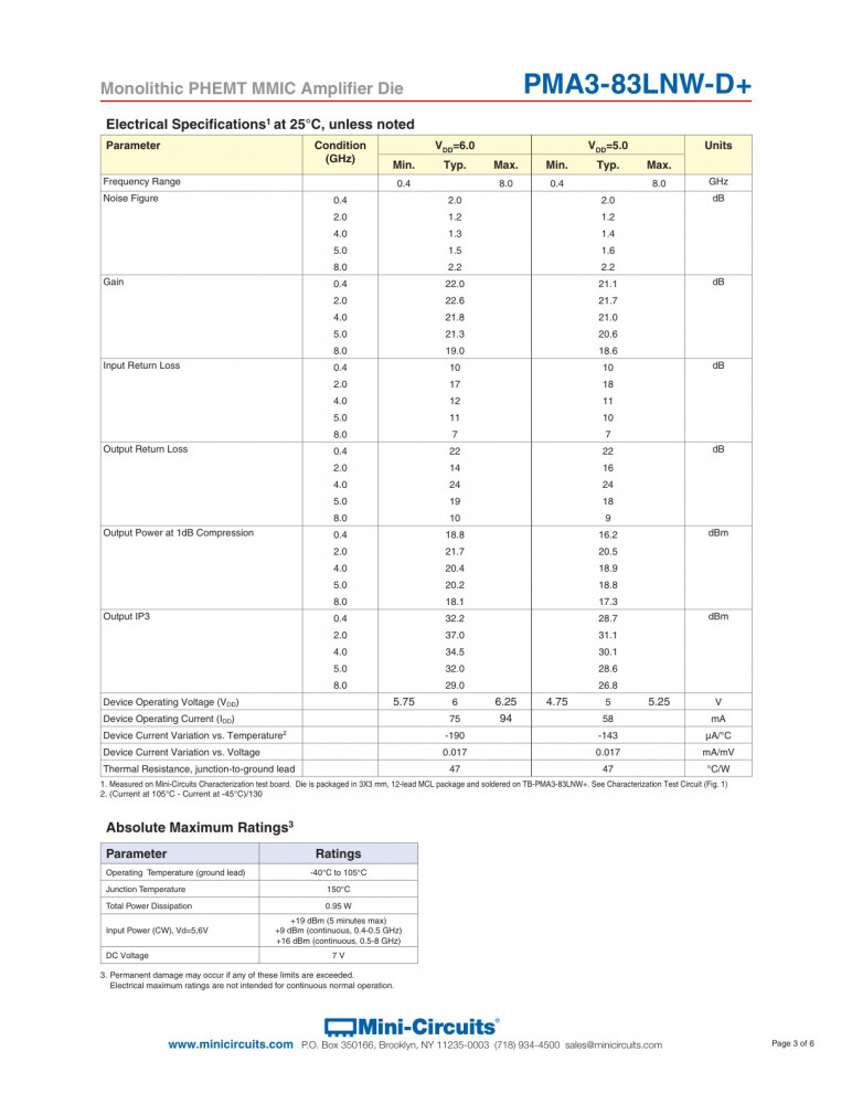PMA3-83LNW-DG+ technical document page 3