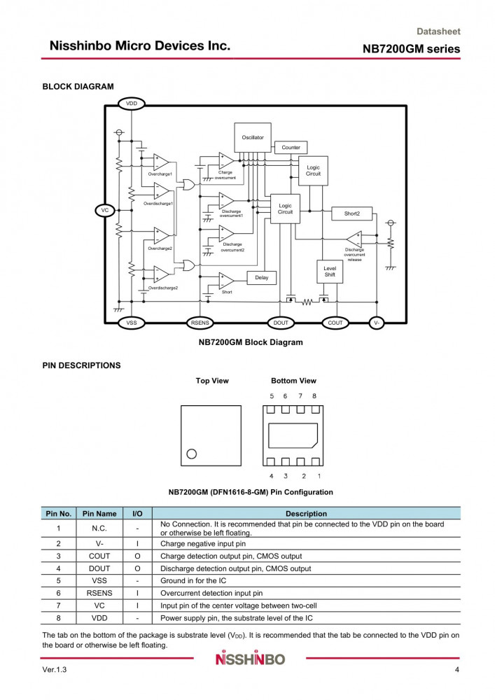 NB7200 technical document page 4