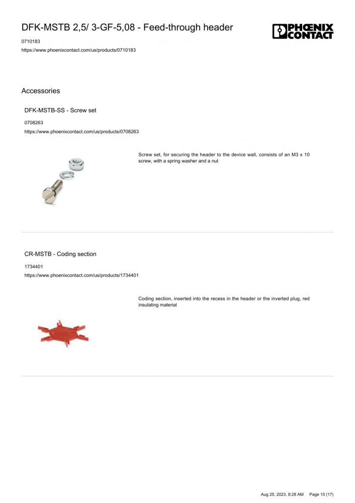 Phoenix Contact 0710183 technical document page 10