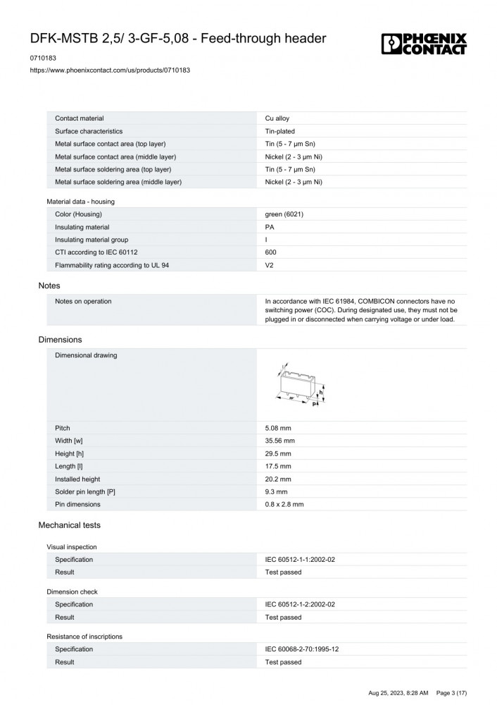 Phoenix Contact 0710183 technical document page 3