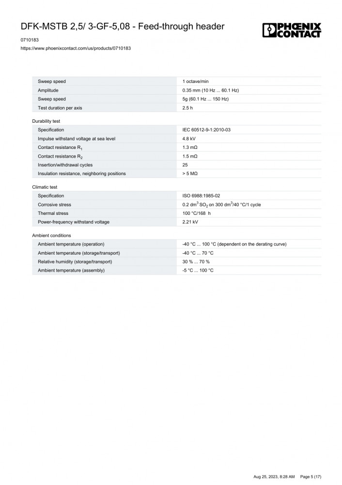 Phoenix Contact 0710183 technical document page 5