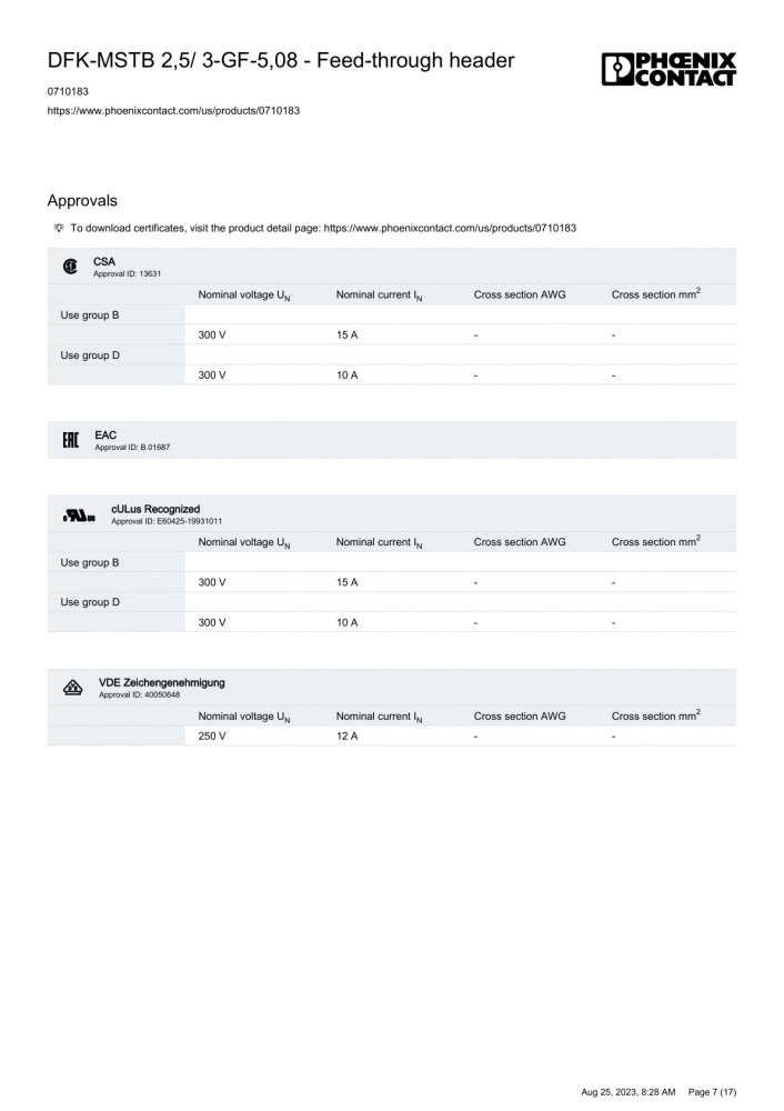 Phoenix Contact 0710183 technical document page 7