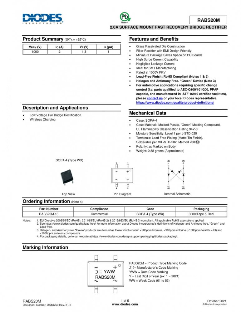 RABS20M datasheet page 1