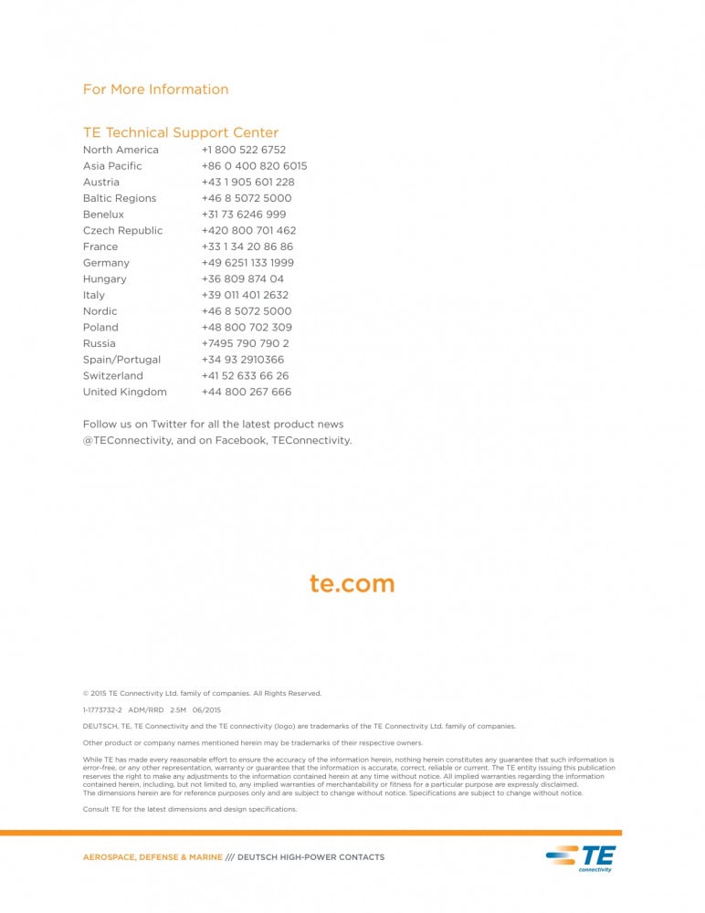 DEUTSCH high-power contacts document page 4